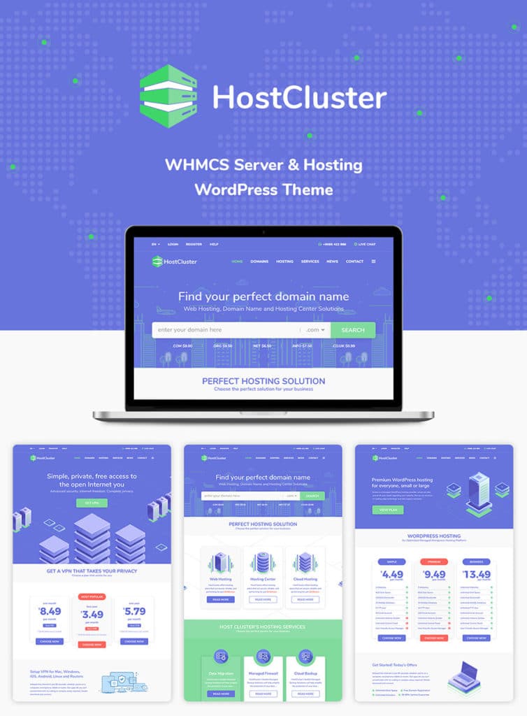 دانلود قالب HostCluster - قالب هاستینگ وردپرس - مسترکد