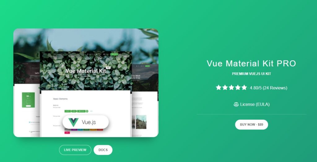 دانلود کیت رابط کاربری Vue Material Kit PRO - مسترکد